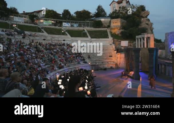 PLOVDIV, BULGARIA - JULY, 2018: Opera festival in amphitheatre Stock ...