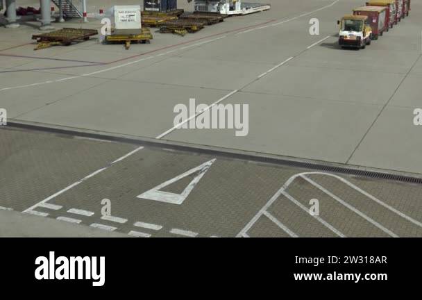 HongKong-13 June, 2016: 4k Aircraft Traffic in airport gates, luggage ...