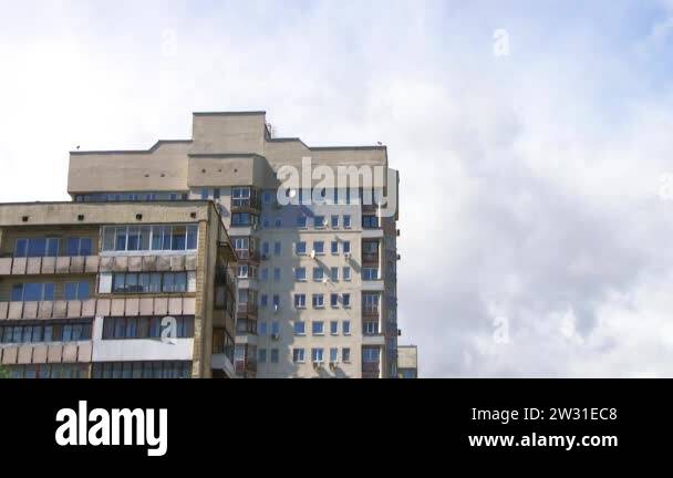 Time lapse of a beautiful tall building with Storm and Heavy Rain ...