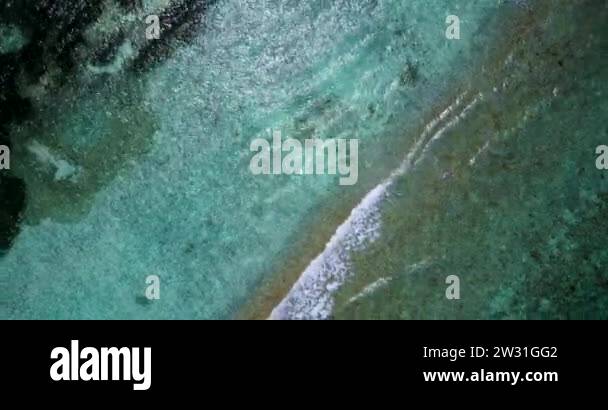 Clear ocean with green waves and bottom view. Exotic vacation in Bali ...