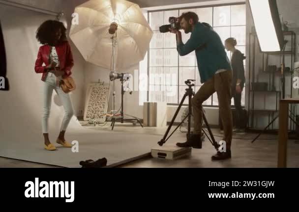Behind the Scenes on Photo Shoot: Beautiful Black Model Poses for a ...