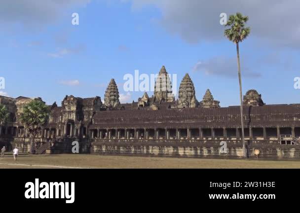 4K, Angkor Wat as viewed from the side. Largest religious monument in ...