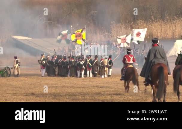 Reconstruction of the battle of 1812, the Russian army attacks the ...