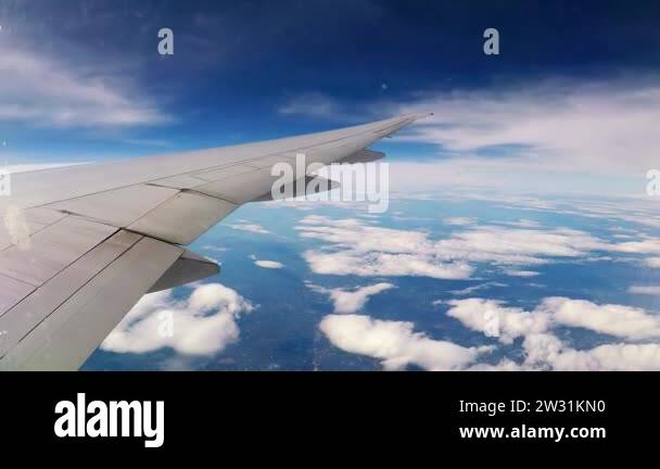 accelerated flight above the clouds, view from the eluminator on the ...