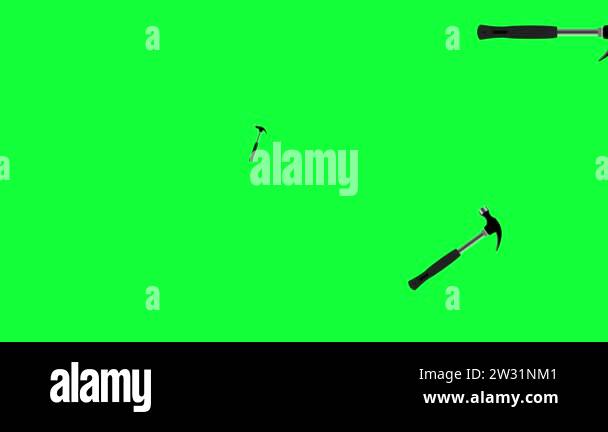 hummer tools group animation on green screen chroma key, seamless loop ...