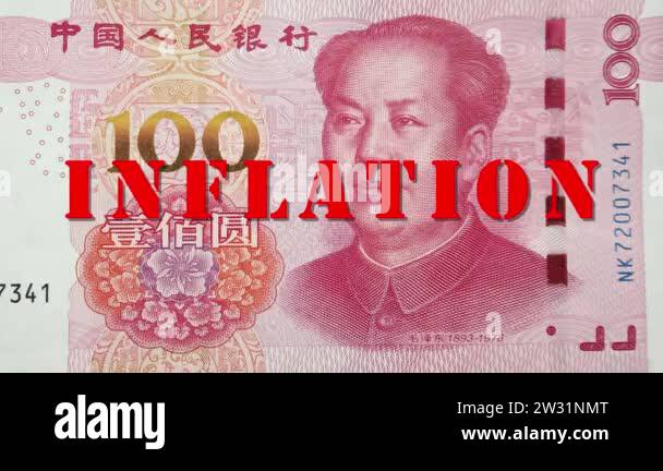 Portrait of Mao Zedong from a 100 Yuan bill with a red signature ...