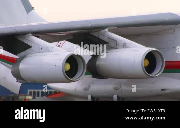 Close up an airplane engine. huge airplane jet engine close up view ...