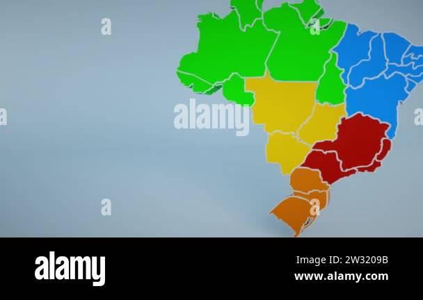 Brazil Map, States and Regions States. 3D Brazilian map intro ...