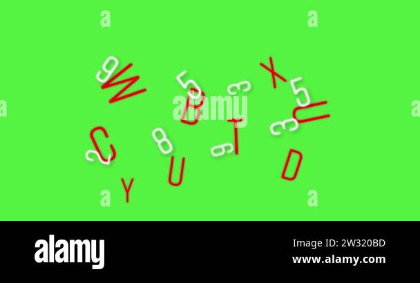Digital animation of multiple changing alphabets and numbers moving ...