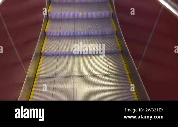 Modern luxury escalators . video of a moving excavator steps changing ...