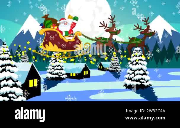 Santa Claus Cartoon Character Waving. 4K Animation Video motion ...
