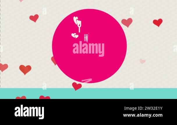 Linear Bounce And Spin Animation Of Joyful Valentines Day Love Writing ...