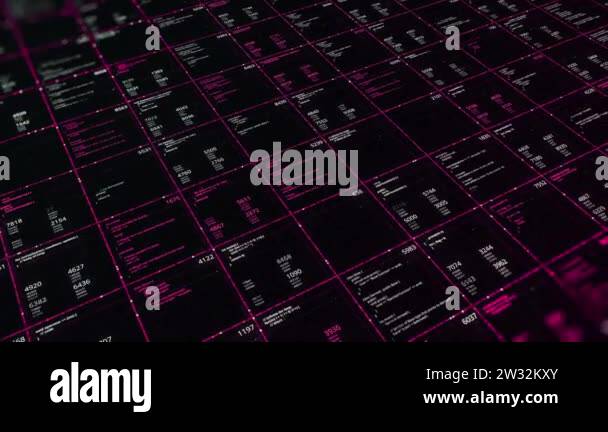 Online statistics in pink color changing on black background, seamless loop. Animation. Digital ...