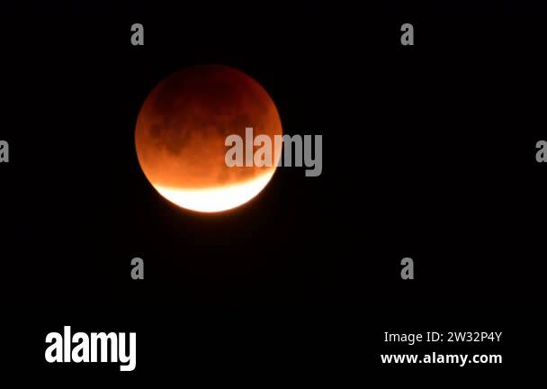 Total Lunar Eclipse 2018 Super Blue Blood Moon Time Lapse Astrophotography Stock Video Footage ...