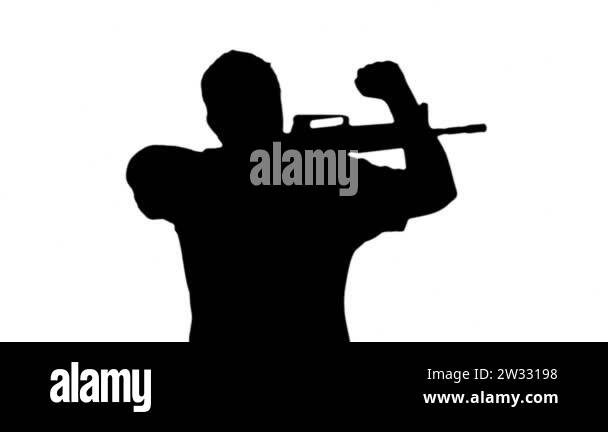 Commando machine gun silhouette Stock Videos & Footage - HD and 4K ...