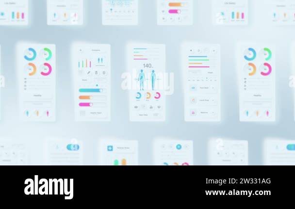 Creative design of medical application. Neumorphism. Hi tech panel ...