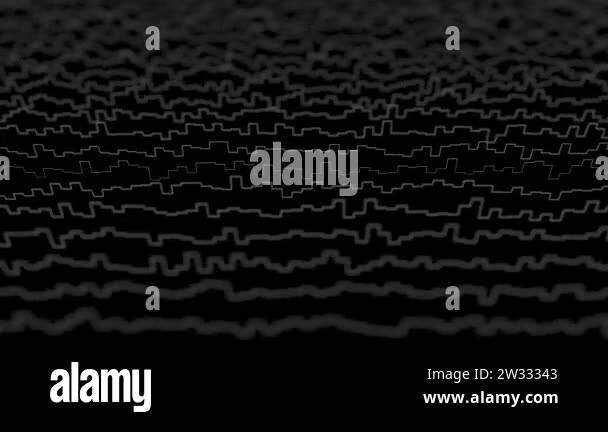 White lines forming distorted field visualization on black background ...