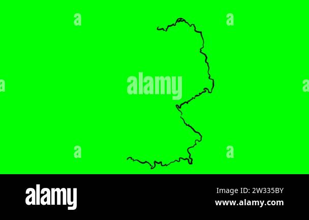 Germany drawing outline map green screen isolated Stock Video Footage ...