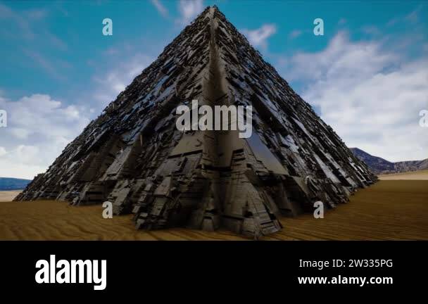 4K Mysterious Enigmatic Metallic Pyramid Fantasy 3D Animation Stock ...