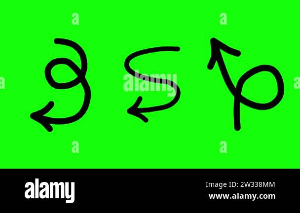 Drawing animation of many arrows of many different shapes pointing at ...