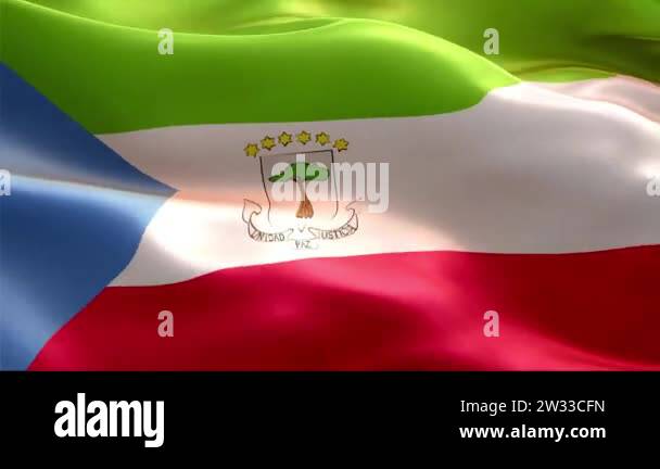 Flag of Equatorial waving in the wind. 4K High Resolution Full HD ...