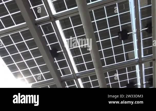 4K Hd Ultra, Close Up Photovoltaic cells of solar panel, Clean electric ...