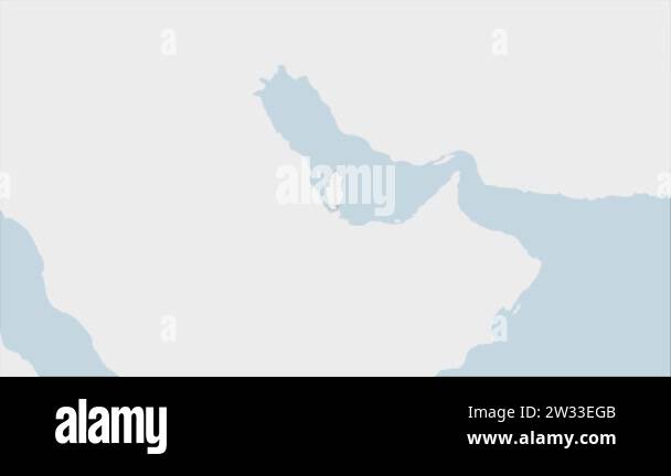 Qatar map highlighted in Qatar flag colors and pin of country capital ...