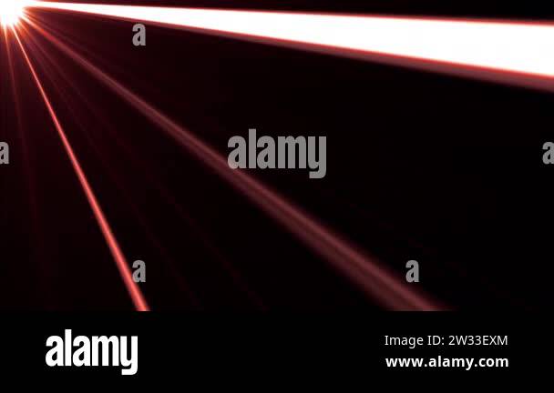 Seamless loop Light rays with shimmers streaks from the top left. Side ...