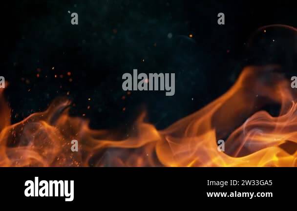 Fire flames with sparkles, shooting on high speed camera at 1000fps ...