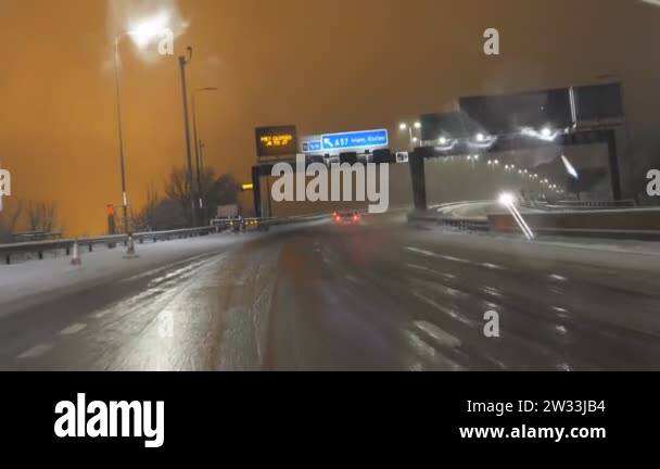 Driving up to highest point on Manchester ring road Barton High Level ...