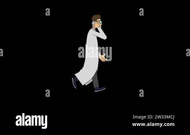 Doctor talking on the phone walk cycle. Loop animation with included ...