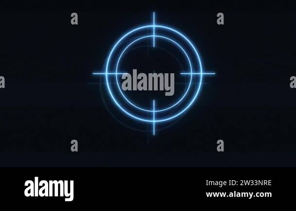 Shooting Target Icon With Glitch Effect/ 4k animation of a technology ...