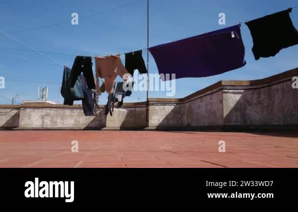 Drying clothes on terrace Stock Videos & Footage - HD and 4K Video ...