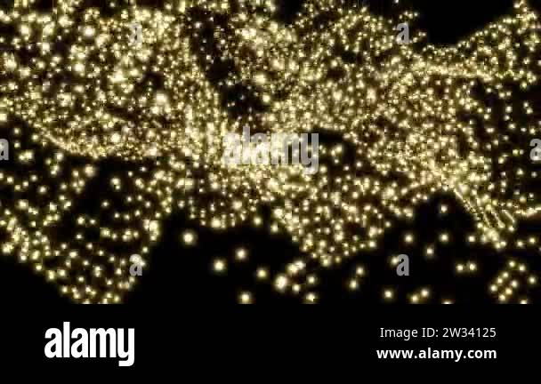 Background with moving lights, animated blurry bokeh on black ...