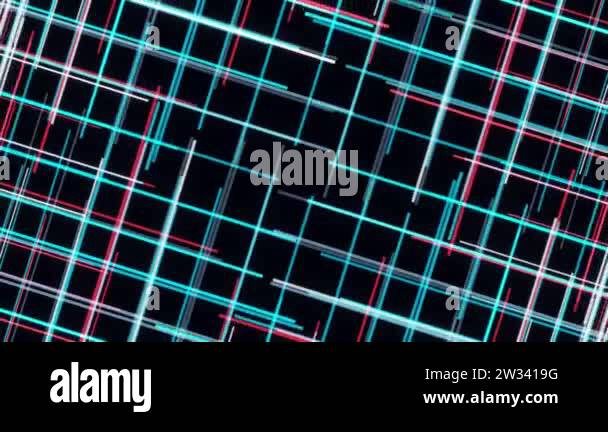 Many flowing narrow colorful lines. Animation. Abstract four rotating ...