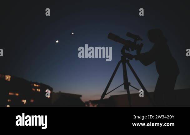 Astronomer observing the night sky Stock Videos & Footage - HD and 4K ...