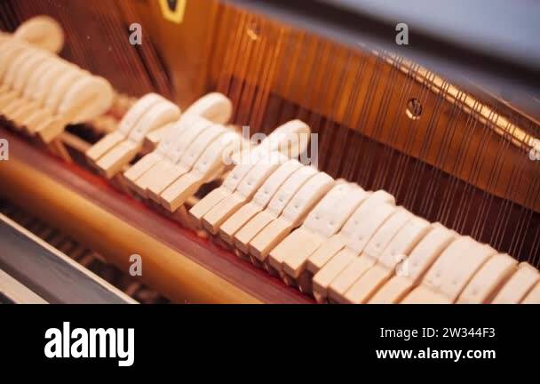 The mechanism of the piano works. The piano mechanism creates sound ...