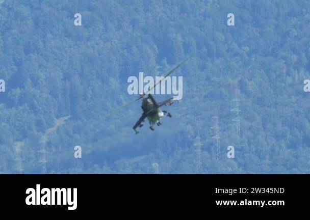 Mil Mi-24 Hind Russian military gunship attack and troop transport ...