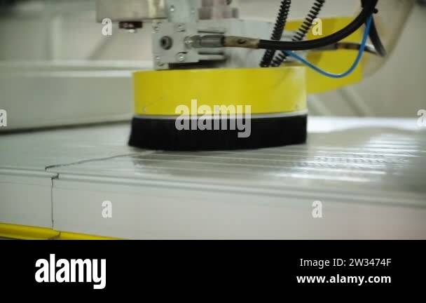 Production of sandwich panels. The cutting section with a circular saw ...