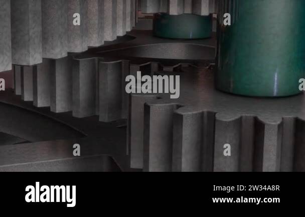 Rotating gear mechanism. 3d animation Stock Video Footage - Alamy