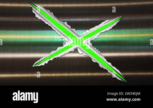 The slit is a check mark that appears on a metal background Stock Video ...