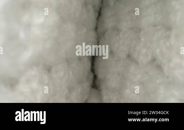 macro. textile background. view between the folds of white wool Stock ...