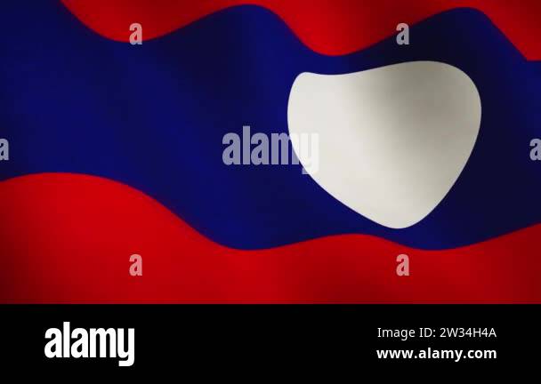Laos waving flag full screen banner background. Lao political country ...
