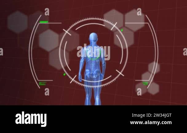 Scope scanning over human body model walking against chemical ...