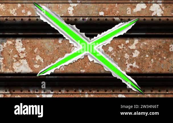 The slit is a check mark that appears on a metal background Stock Video ...