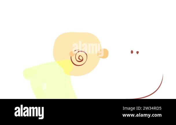 Bounce Spring Scale And Slide Animation Of Hand Drawing Of Little Boy ...
