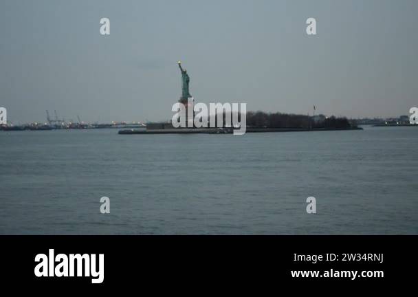 Round Statue of Liberty. New York, USA. Statue of Liberty one of the ...