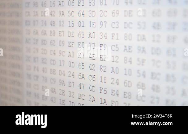 Code And Background Binary The File In The Form Of A Code Hexadecimal Program Code On Screen
