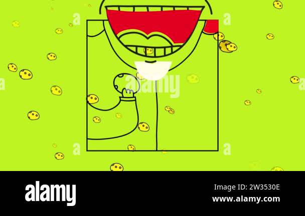 Linear Scaling Animation Of Outlined Square With A Big Open Mouth And ...