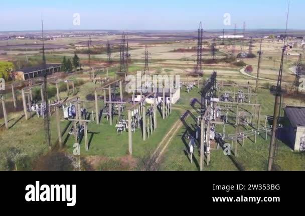 High voltage electrical substation. High voltage power plant for a ...